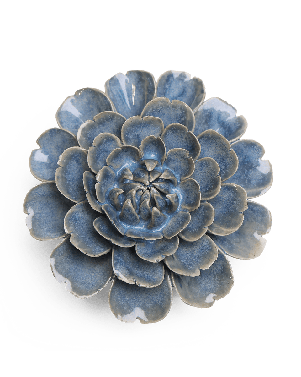 Decorate Your Wall with Handcrafted Ceramic Blue Flowers – Chive Plant ...